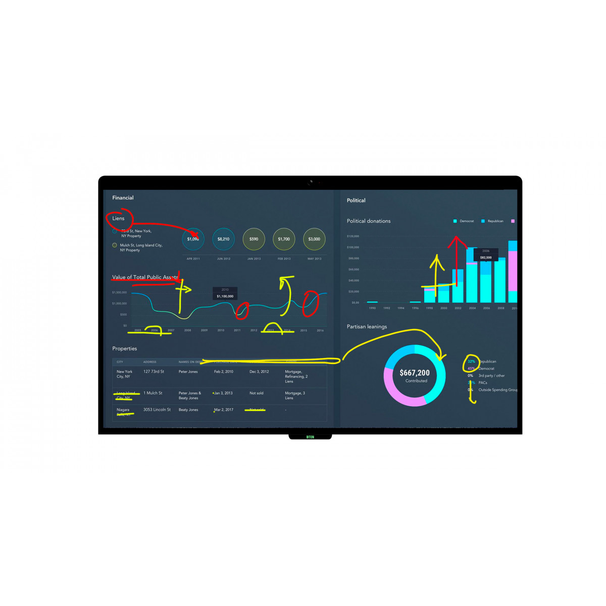 DTEN DUAL D7 55'' All in 1 interactive touch display for Zoom - Windows