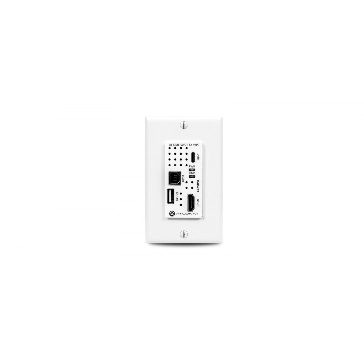 ATLONA Omega Single Gang TX Wall Plate with USB-C & HDMI