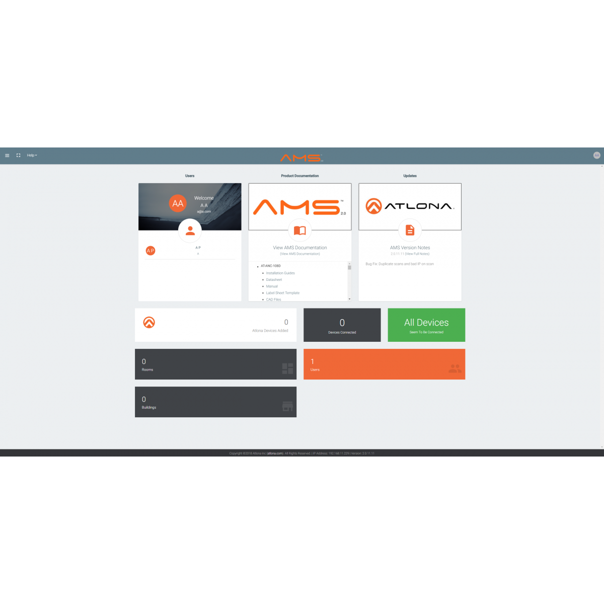 ATLONA AMS Server Appliance Management System - Brand Products